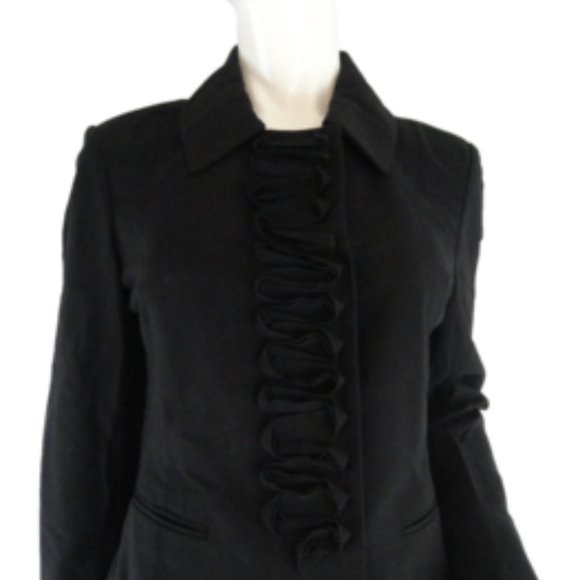 St. John | Jackets & Coats | St John Jacket Black Ruffled | Poshmark
